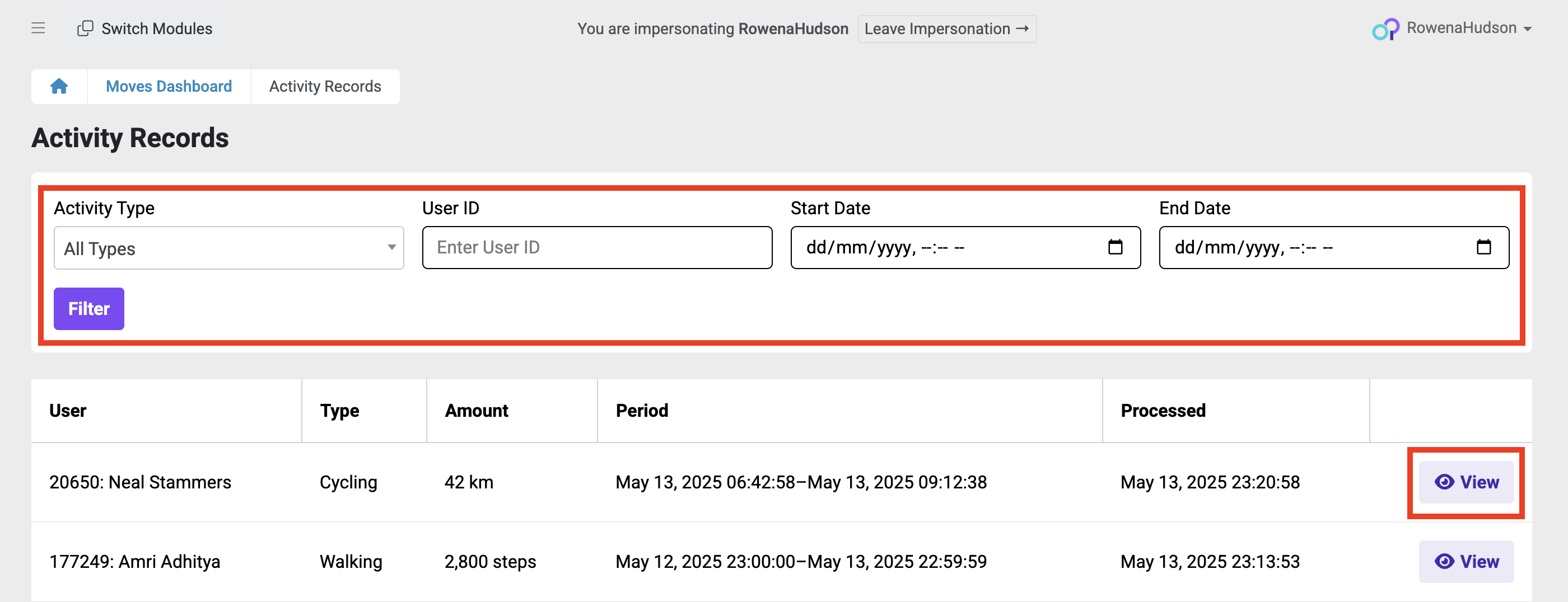 How to view Moves+ user's Activity Records? – OpenPlay - Help Centre